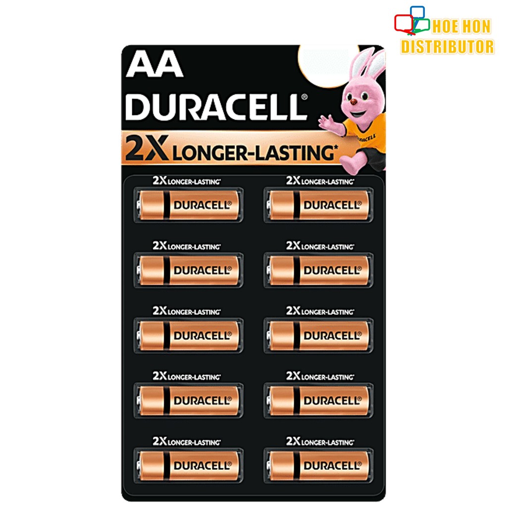 Duracell 2X Longer-Lasting Alkaline Battery AA 10pcs / Pack | Shopee ...