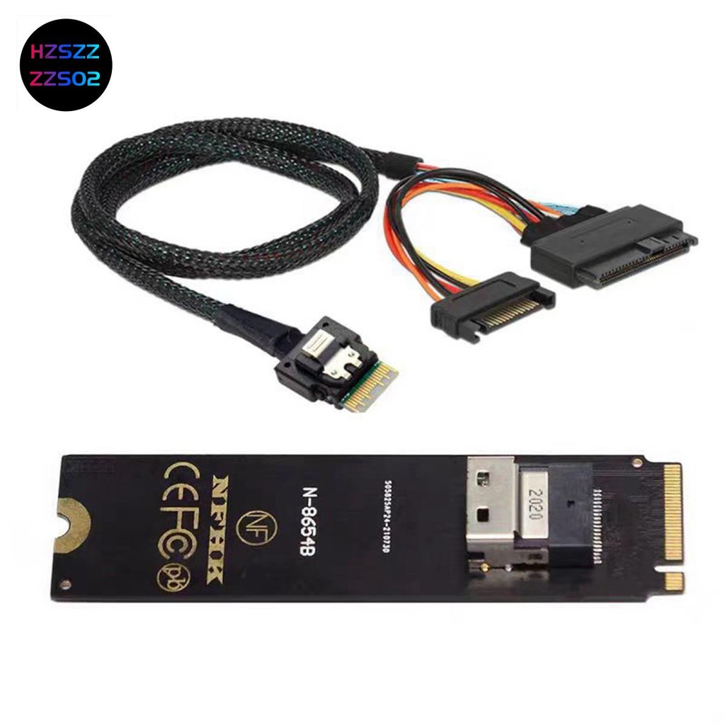 NGFF M-Key NVME to SFF-8654 Slimline SAS Card Adapter and U.2 U2 SFF ...