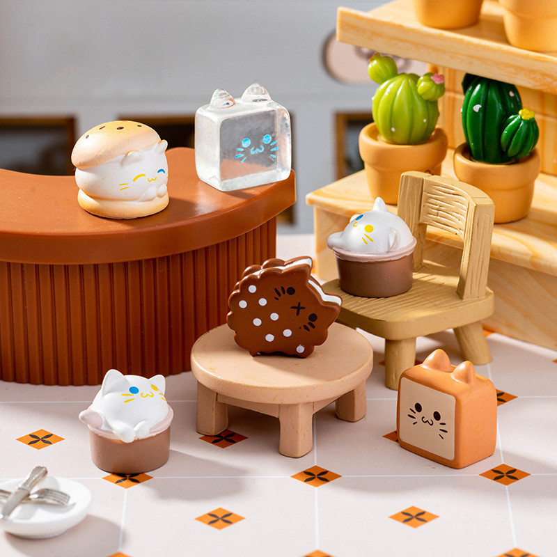 Cute Mini Dessert Burger Ice Cream Models - Creative Cat Dollhouse Food ...