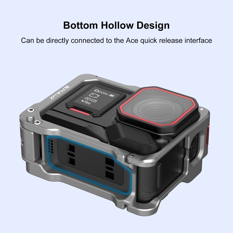 For Insta360 Ace Pro 2 Aluminum Alloy Protective Cage Rig Dual Cold ...