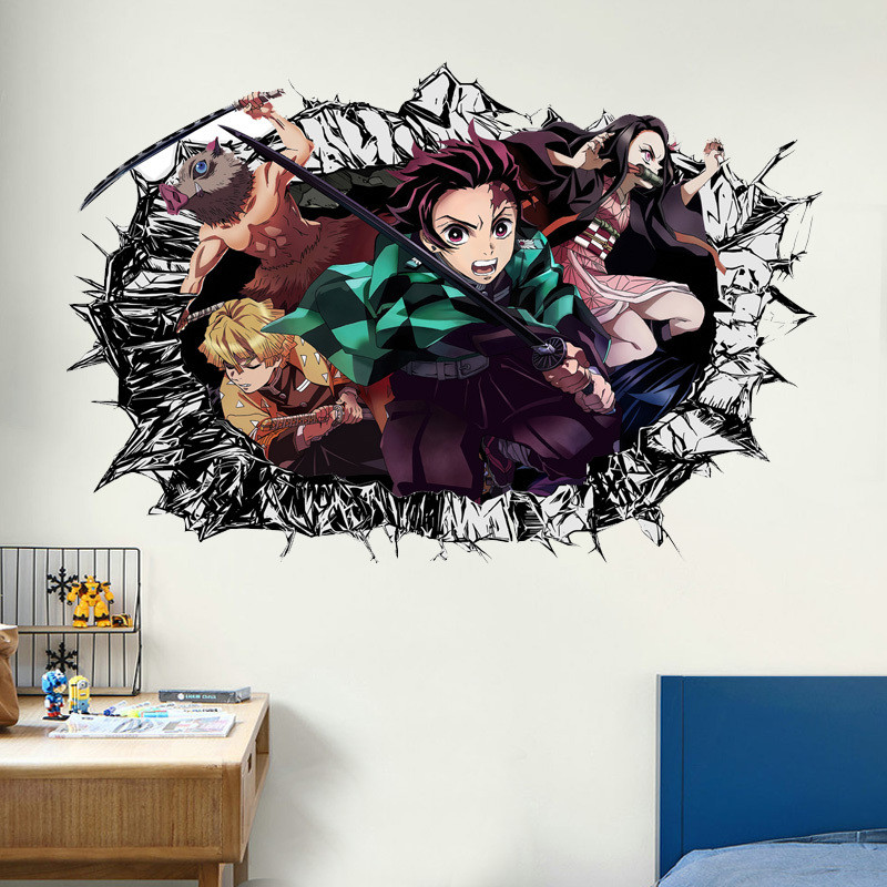 PVC Cartoon Waterproof Self-Adhesive Decorative Wall Stickers Anime ...