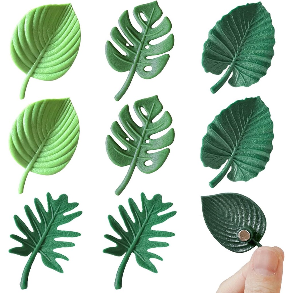 Plant Fridge Magnets,8 Pcs Mini Tropical Leaves Refrigerator Magnets ...