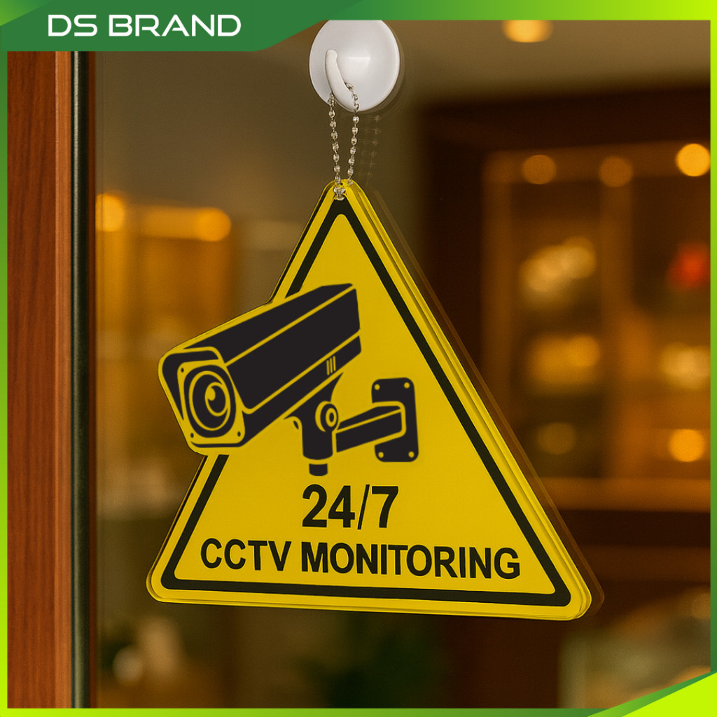Papan Tanda Akrilik Pemantauan CCTV Premium / Premium CCTV Monitoring ...