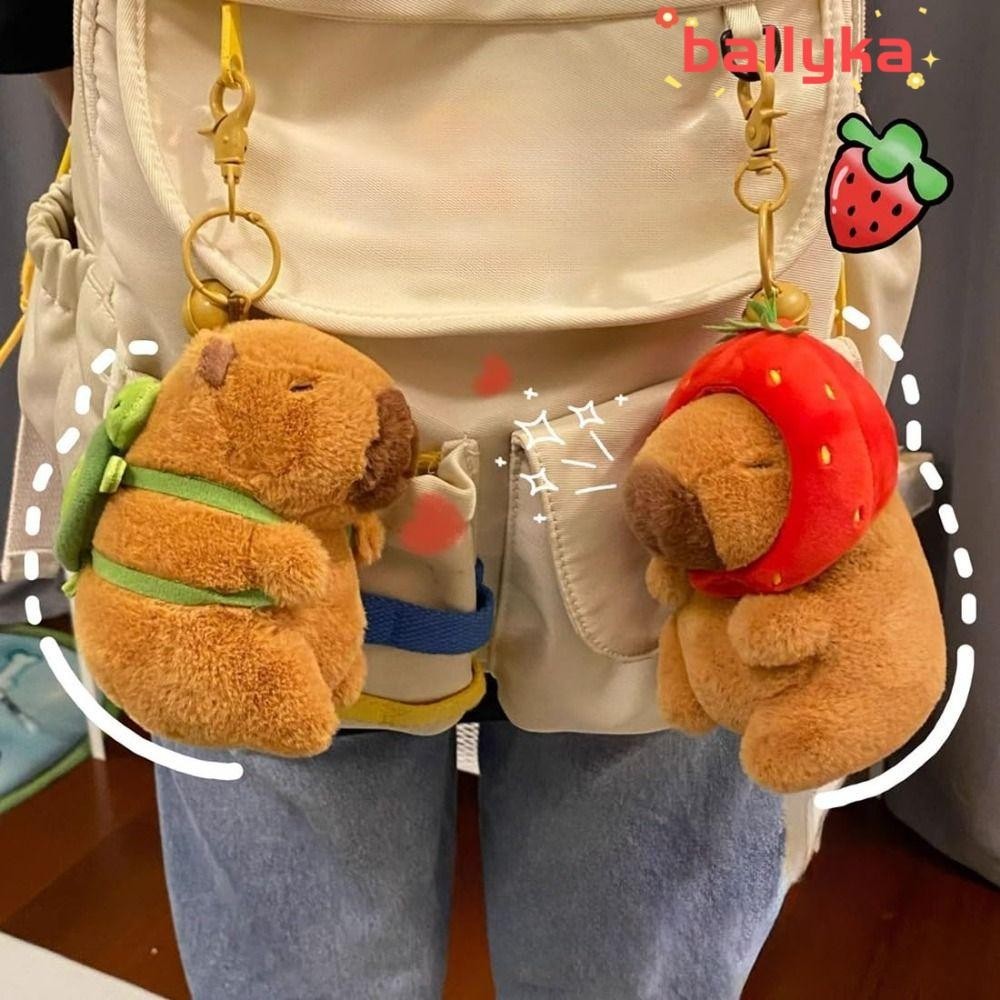 BALLYKA Capybara Plush Keychain, Cute Doll Stuffed Simulation Capibara ...