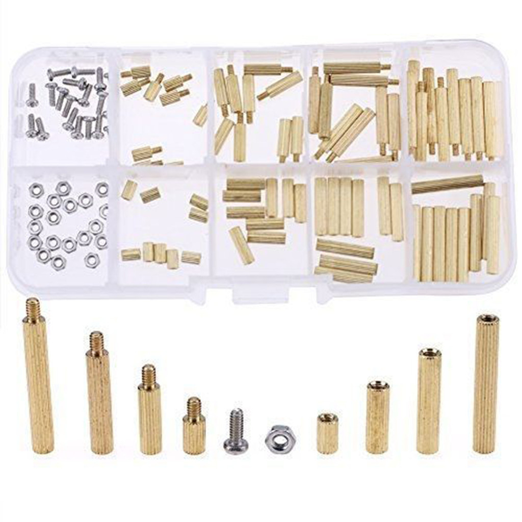 120pcs New M2 Male Female Brass Spacers Standoff PCB Board Screw Nut ...