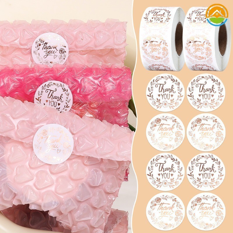 500Sheets/Roll Bronzing Olive Branch Floral Pattern Round Sticker ...