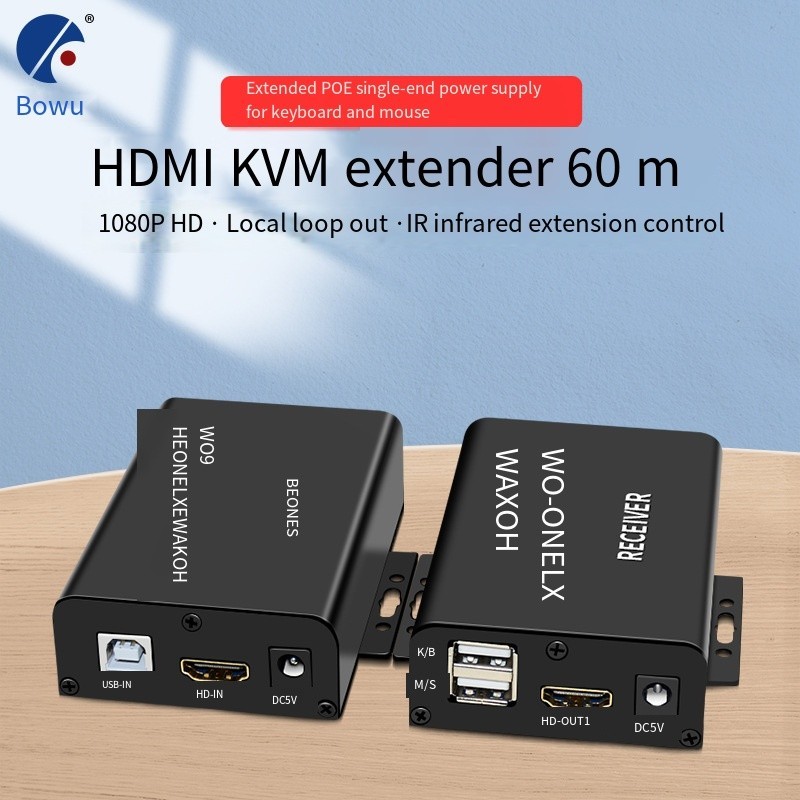 HDMI Extender 60 Meters KVM USB Extender Mouse Keyboard POE Single ...
