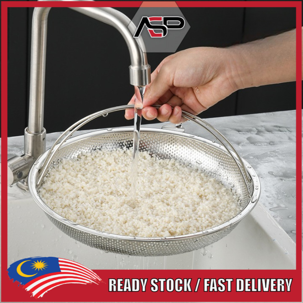 Drain Basket Silver Multifunctional Strainer Hole Dense Mesh Sieve ...