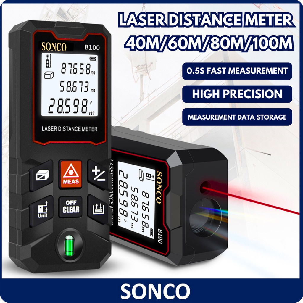 【BEST】 🔥SONCO🔥100M Laser Rangefinder Smart Digital Level measurement ...