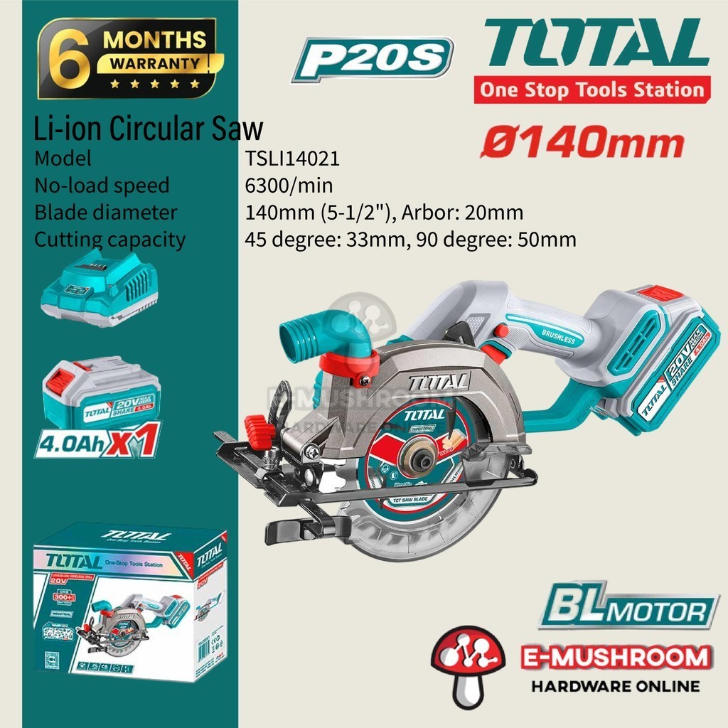 Total TSLI1402 / TSLI14021 Li-ion Circular Saw 140mm | Shopee Malaysia