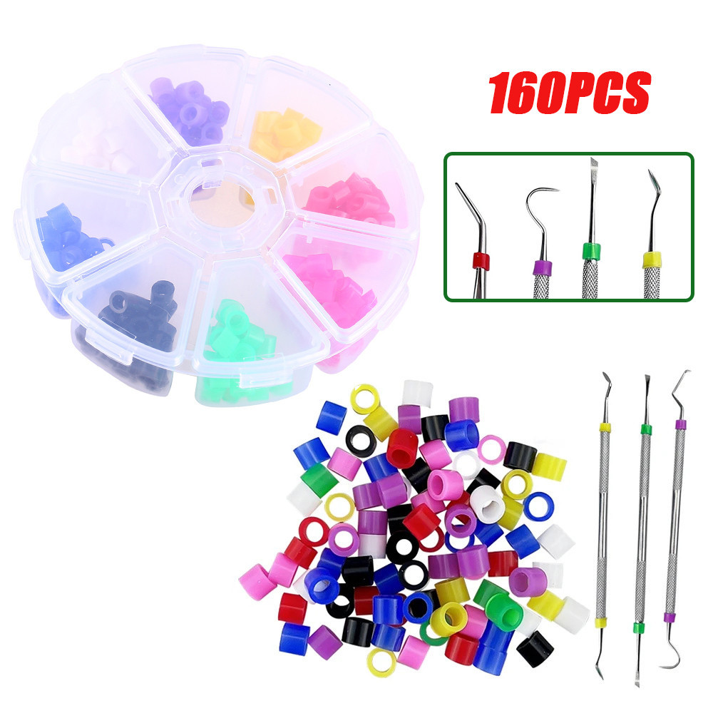 100Pcs Silicone Dental Identification Circle Universal Dentistry Color ...