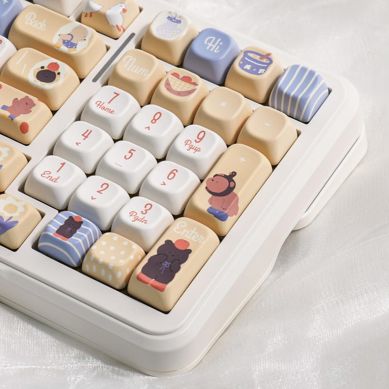 Cookie Bear PBT Dye-Sub MDA Custom Keycap Set for Mechanical Keyboard ...