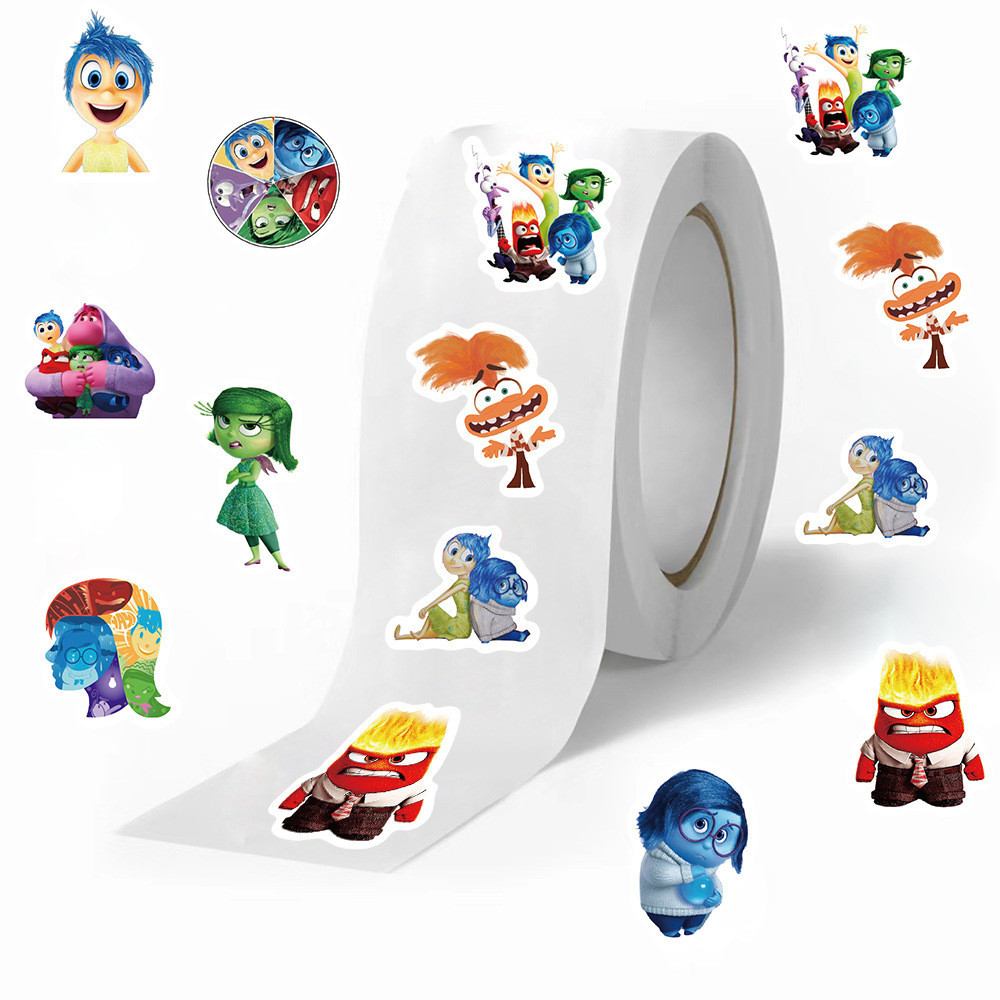500 pcs 10 images Inside Out Cartoon Stickers Roll/Stickers Tape | Shopee Malaysia