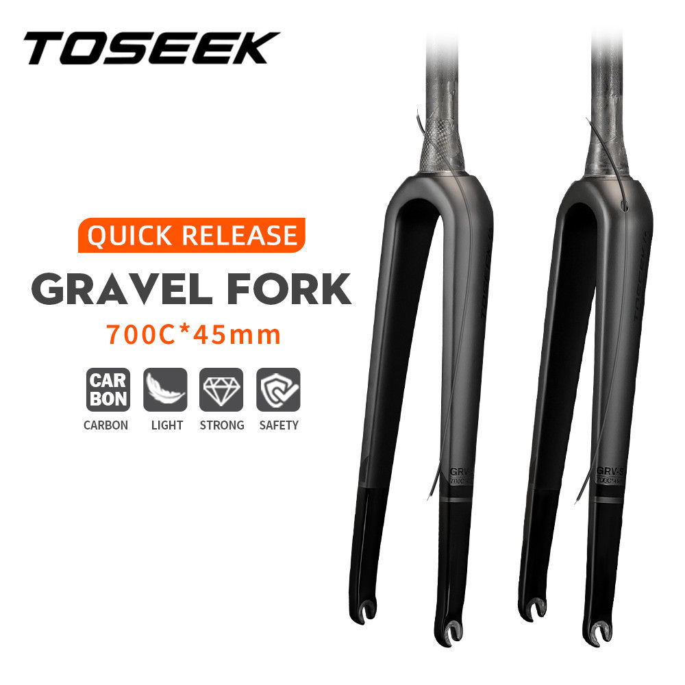 TOSEEK Gravel Fork All Carbon Internal cables Fiber Ultralight Gravel ...