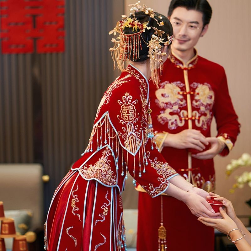 Xiuhe clothing 2024 bride wedding Chinese wedding dress dragon and ...