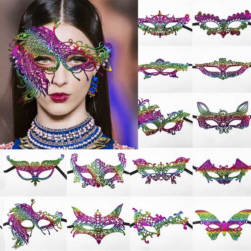 Lace Mask Colorful Gilding Sexy Club Bar Cosplay Masquerade Party ...