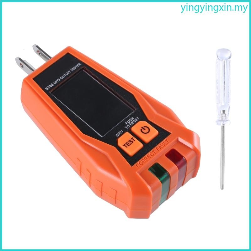 YIN GFCI Outlet Tester Electrical Outlet Tester with LCD Display ...