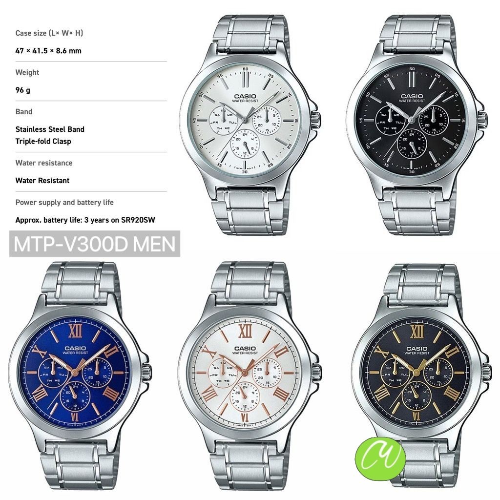 [CASIO MEN] CASIO MEN MULTIHANDS QUARTZ WATCH MTP-V300D / MTP-V300 | Shopee Malaysia