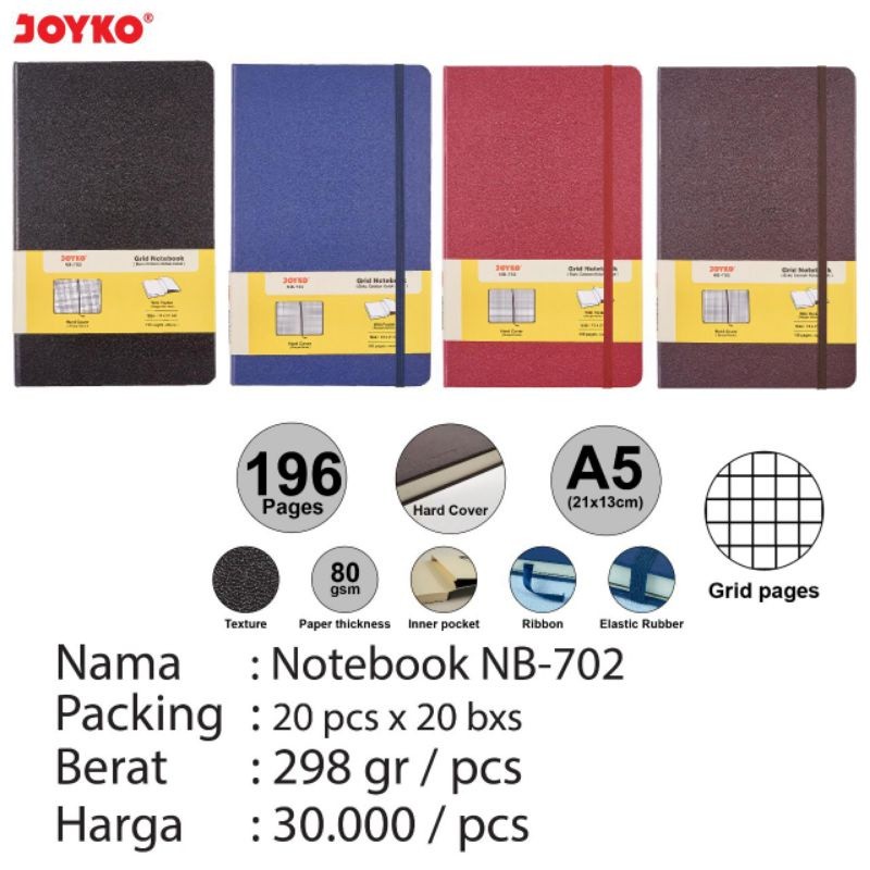 Joyko hardcover notebook 13x21cm grid (cannot choose cover color ...