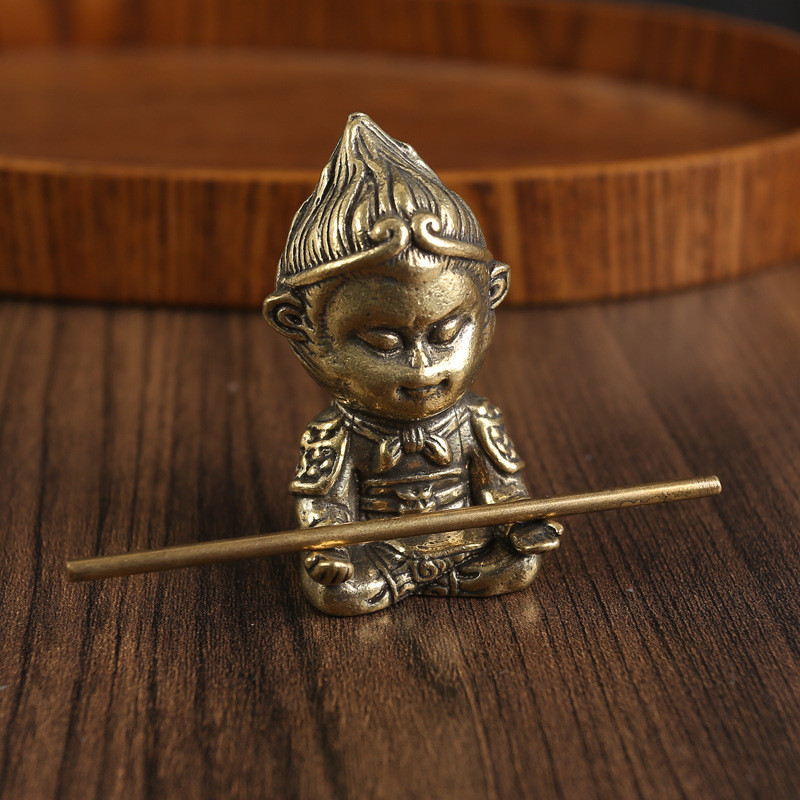 Brass Ornaments Sun Wukong Bronze Statue Crafts Desk Ornament Qi Tian ...