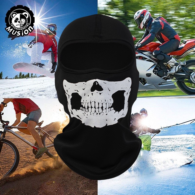 Halloween Skull Mask Cosplay Costume Ghost Full Face Bike Face Mask ...