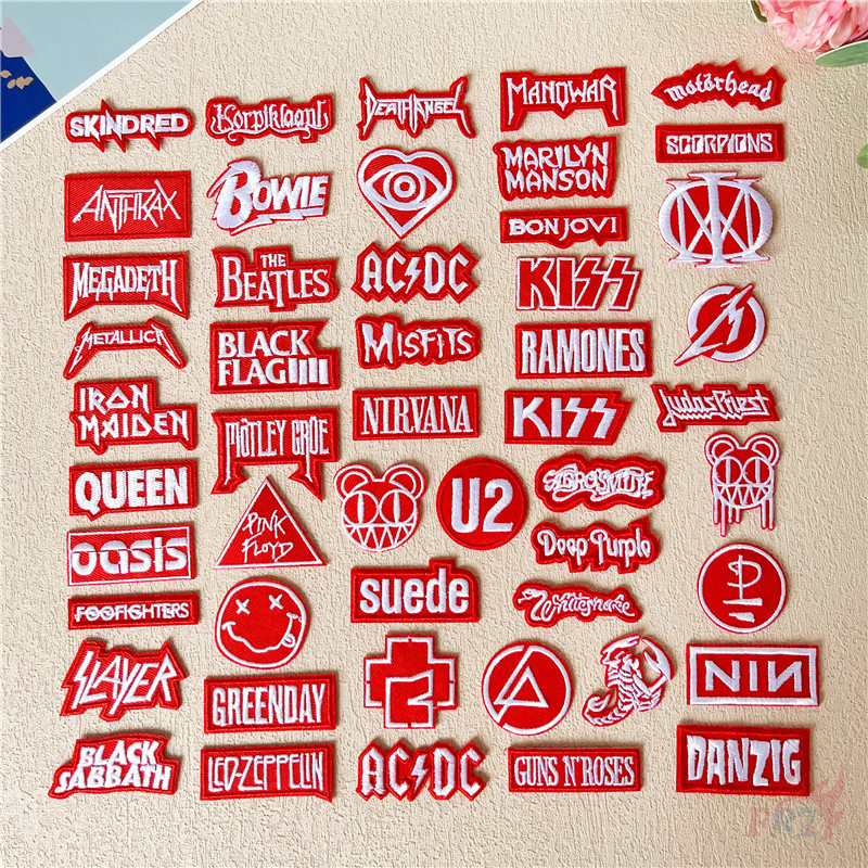 ♥ Red & White Logo - Mini Rock Band Logo Collection Series 03 Iron-On ...