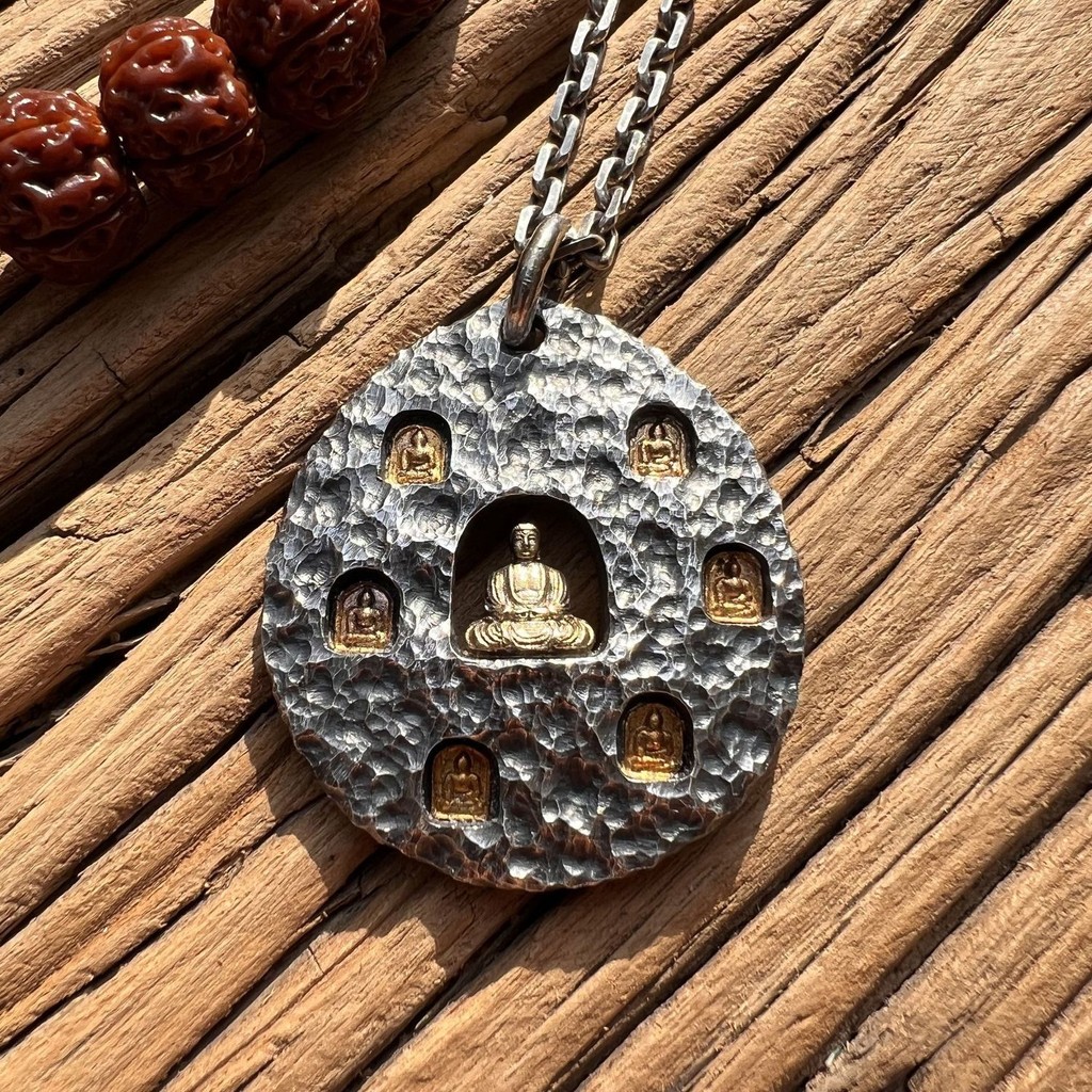 Retro original hand-cast Longmen grotto pendant personalized niche ...