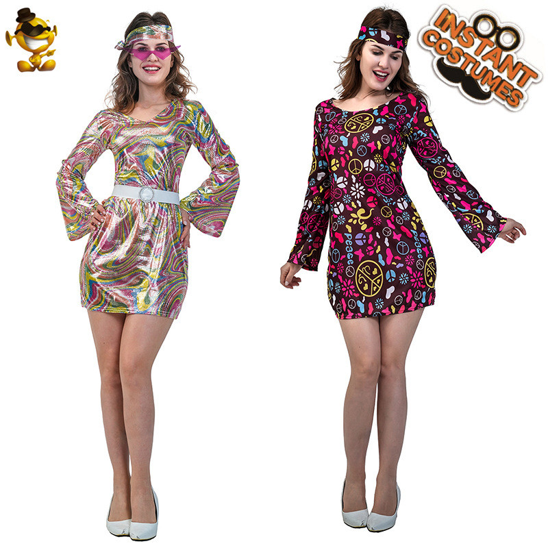 Halloween adult multiple retro hippie cape 'cross-border female hippie ...