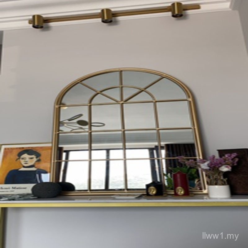 Hiasan besi tempa Mediterranean, hiasan dinding, cermin tingkap palsu ...