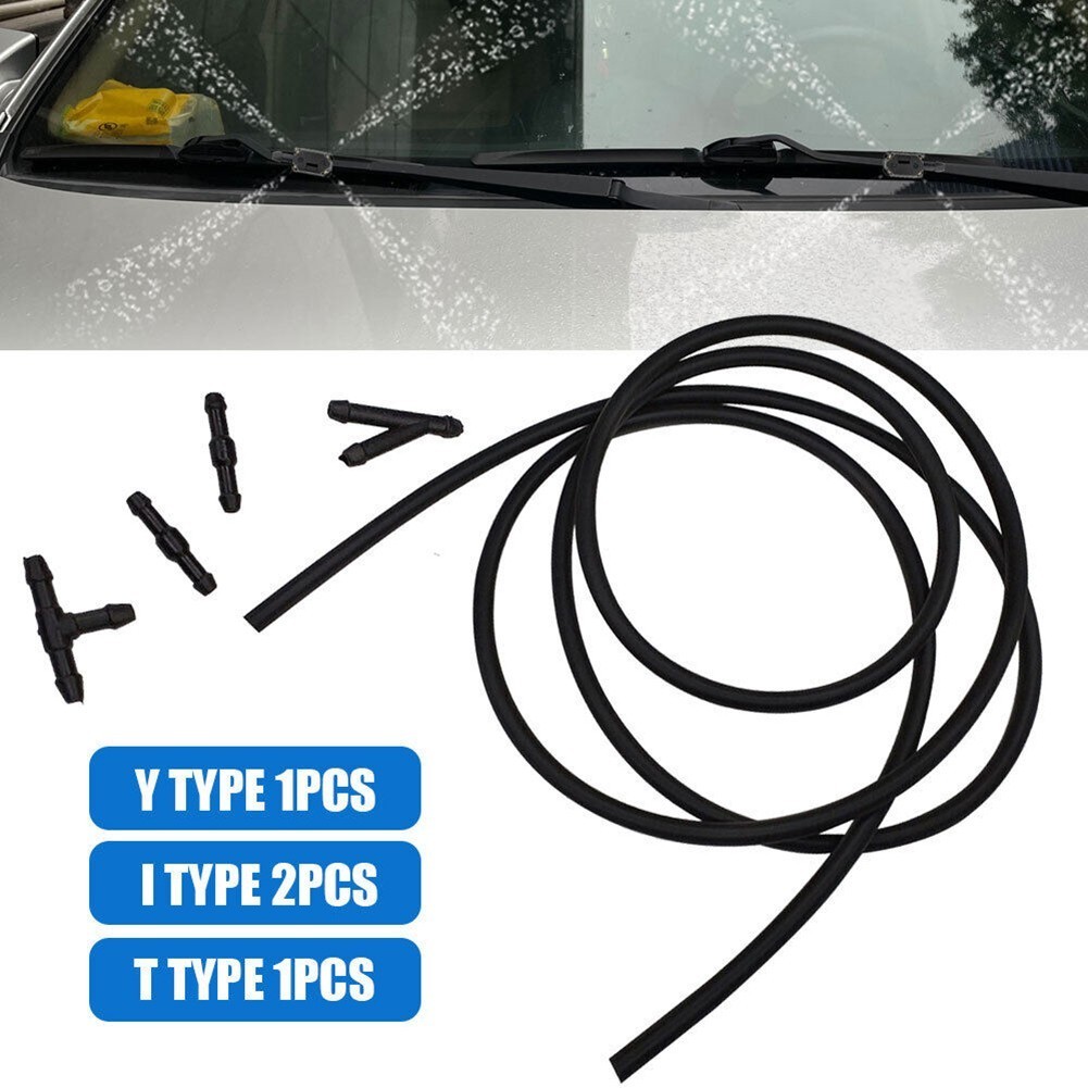 [JTFY] 1M Car Windshield Wiper Washer Jet Tube Pipe+Hose Connectors T ...