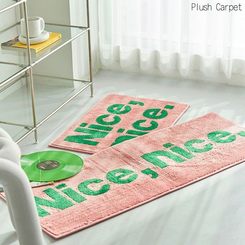 Creative Cartoon Letters Plush Carpet Bedroom Bedside Blanket Strip Bay ...