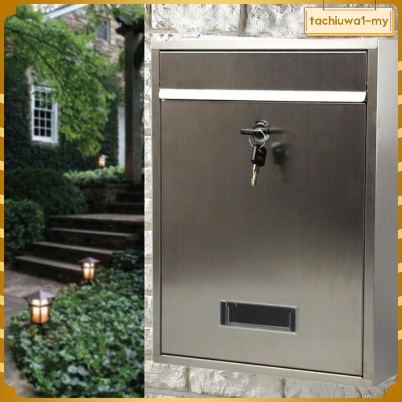 [TachiuwadcMY] Stainless Steel Wall Mounted Mailbox with Key Lock ...