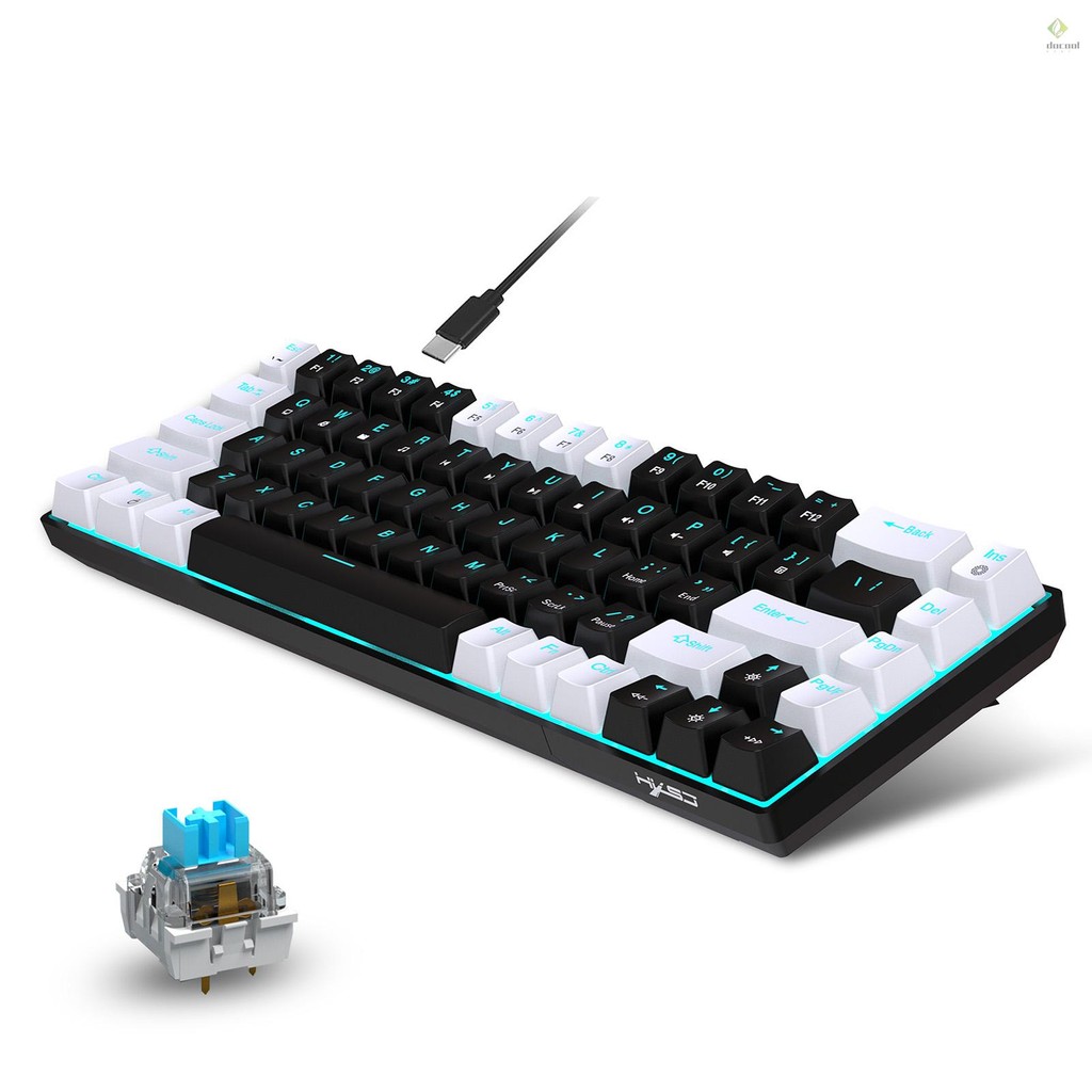 HXSJ V800 Keyboard Hot-swappable Switches Ergonomic Design Ice Blue ...