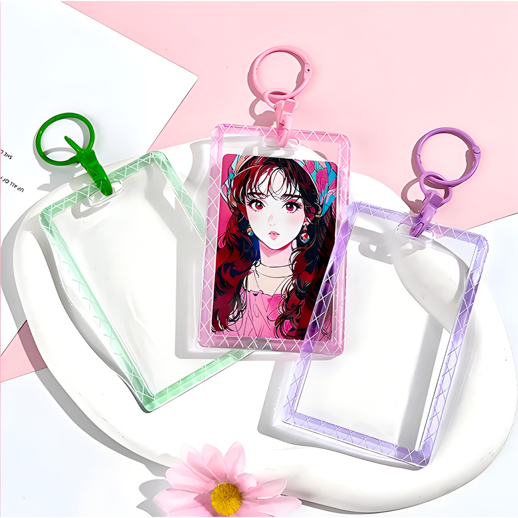 2024 Transparent Crystal Diamond Student Card Holder Two Card Slots PS ...