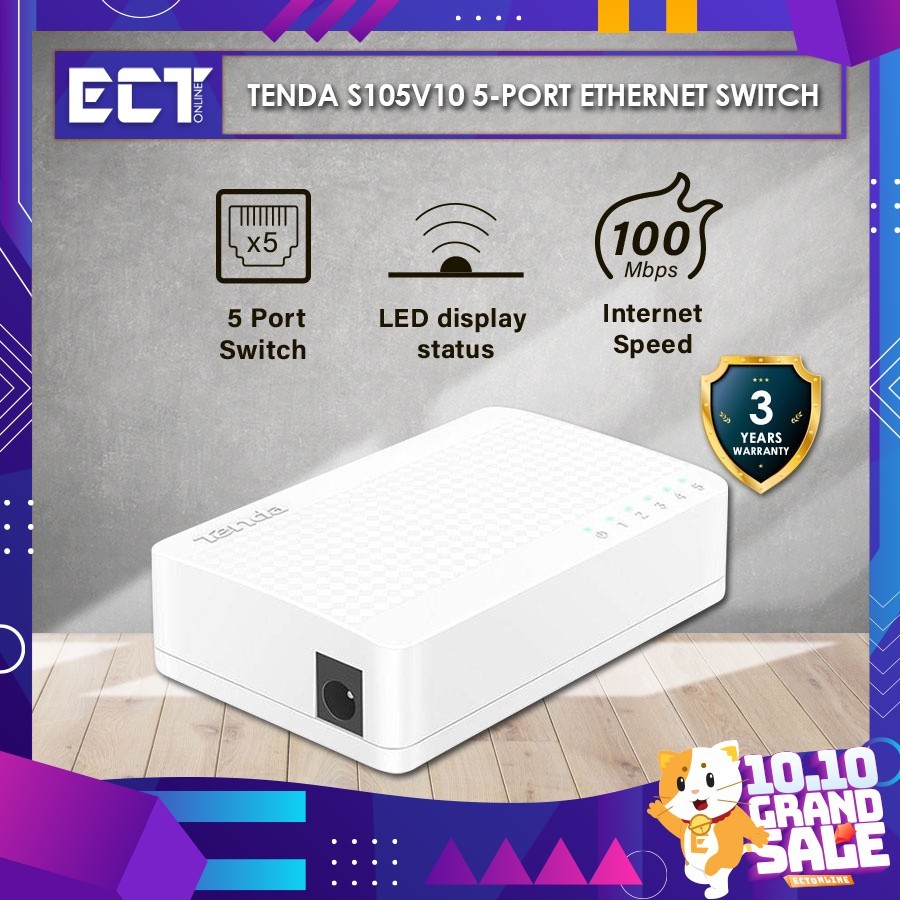 Tenda S105 V10 5-port Ethernet Switch | Shopee Malaysia