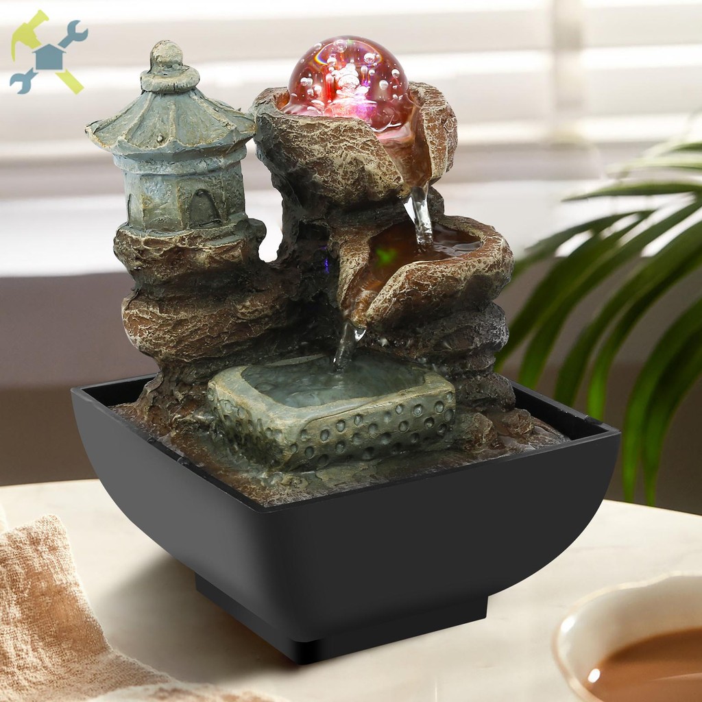 Indoor Tabletop Fountain Water Features with Illuminated Crystal Ball ...