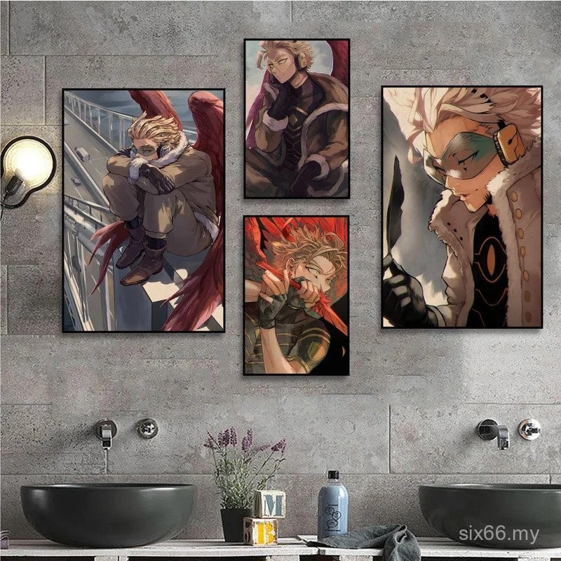Anime My Hero Academia Hawks Classic Anime Poster Wall Art Retro ...