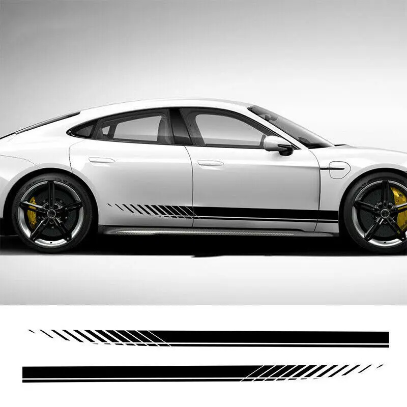 1 Pair Car Sticker kereta ﻿ Appearance Striped Side Door Mudguard Skirt ...