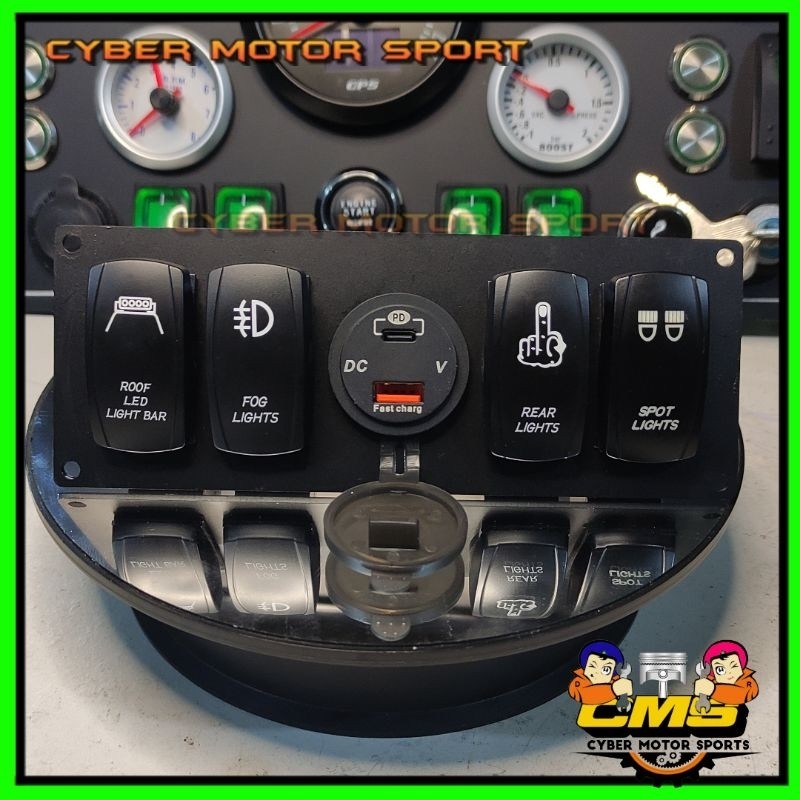 Car dashboard panel switch 12v 24v switch switch LED light drl foglamp ...