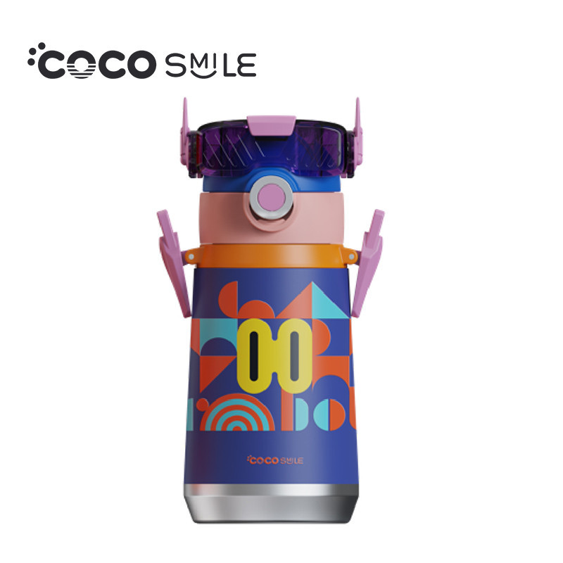 Cocosmile 8130 Robot Straw Cup Insulated Bottle 500ML - Blue | Shopee ...
