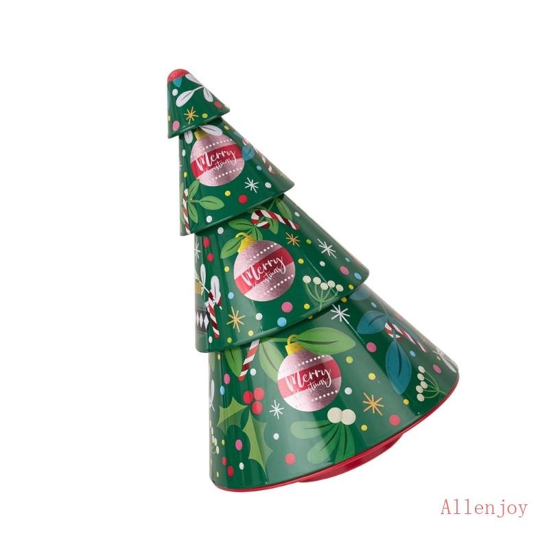 JOY Christmas Tree Tin Storage Canister for Sweets Spacious Candy ...