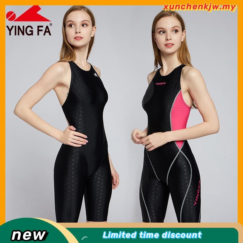FINA Approved Competition Swimwear Girls YINGFA Training Sporty Swimsuit Sharkskin Swimwear ...