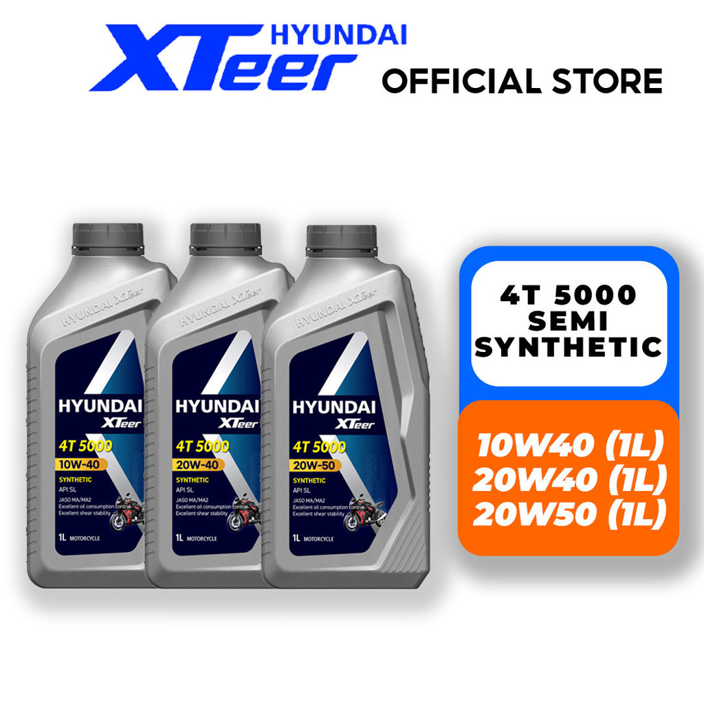 HYUNDAI XTEER 4T 5000 MA/MA2 10W40/20W40/20W50 (1L) Semi Synthetic ...