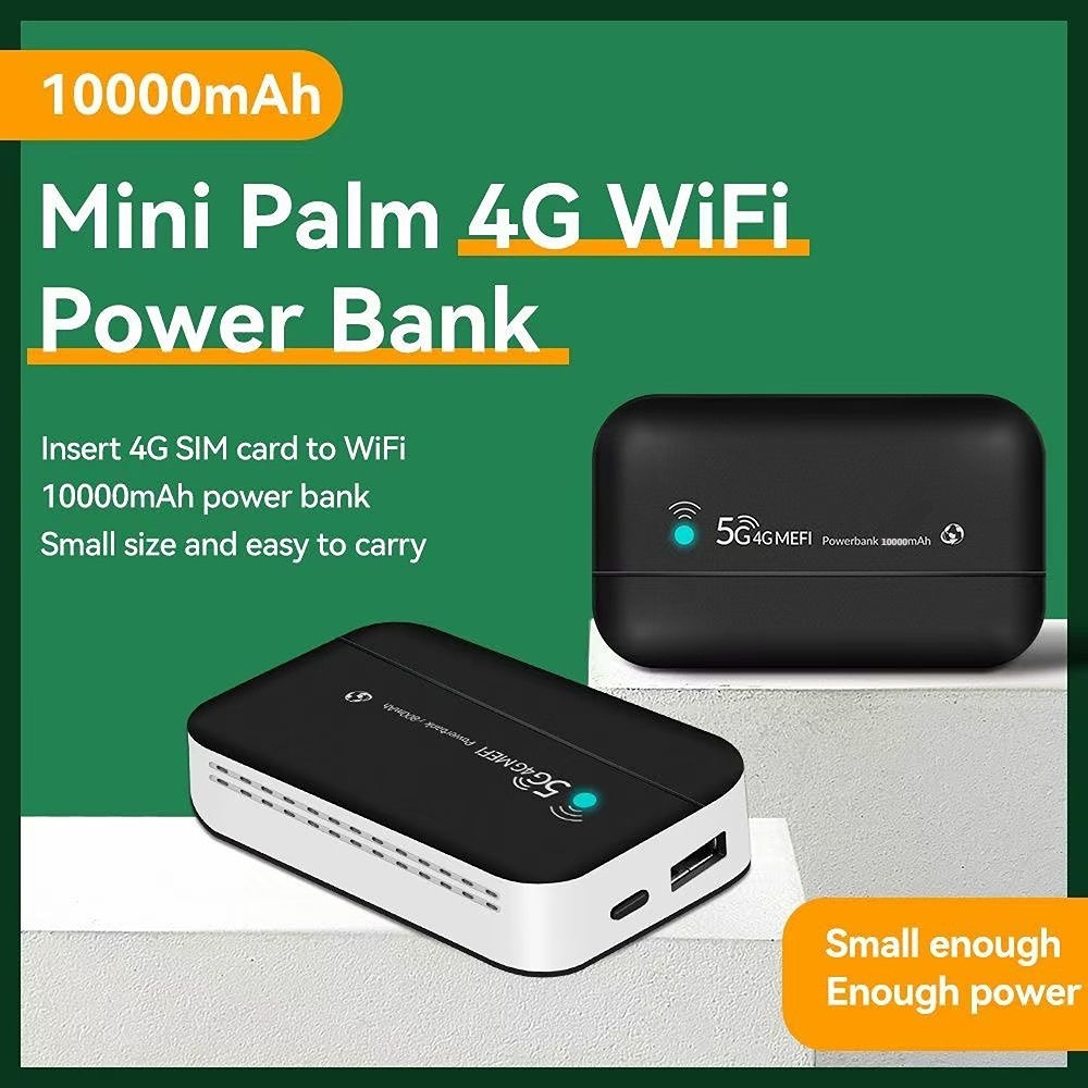 PW100 4G LTE Mobile Card Router TYPE-C Fast Charge Charging Power Bank ...