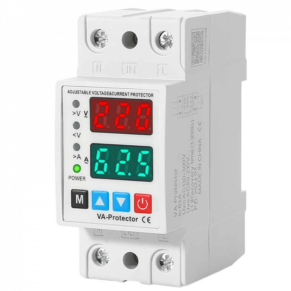 40A/63A Din Rail Adjustable Over Voltage and Under Voltage Protective ...