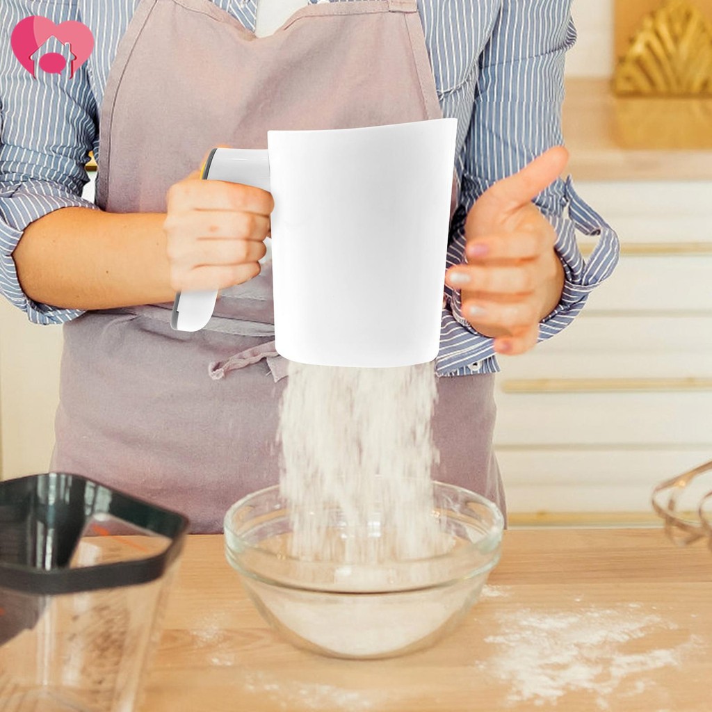 Automatic Flour Sieve Plastic Electric Flour Sifter Button Control ...
