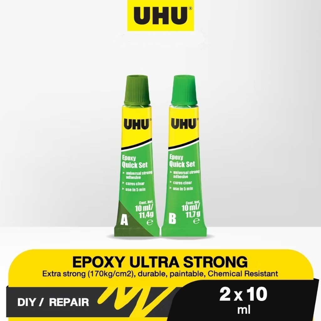 UHU Original Epoxy Glue Quick Set / Ultra Strong (10ml x 2pc) | Shopee ...
