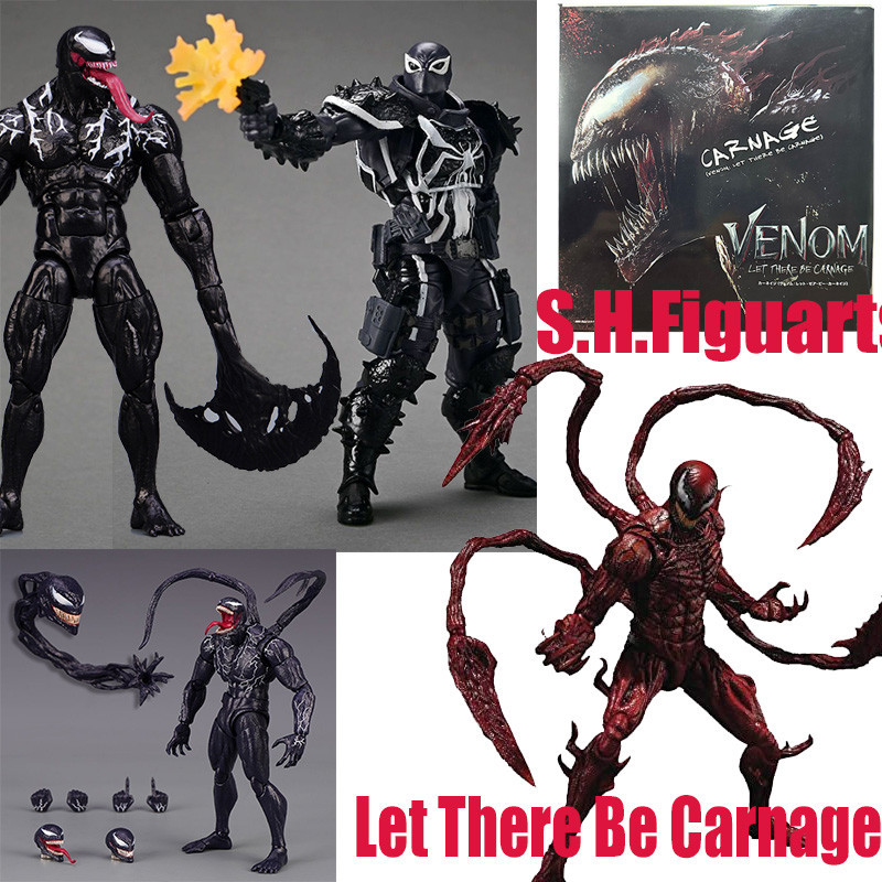 Shf Venom Let There Be Carnage Revoltech Agent Venom Figure Marvel ...