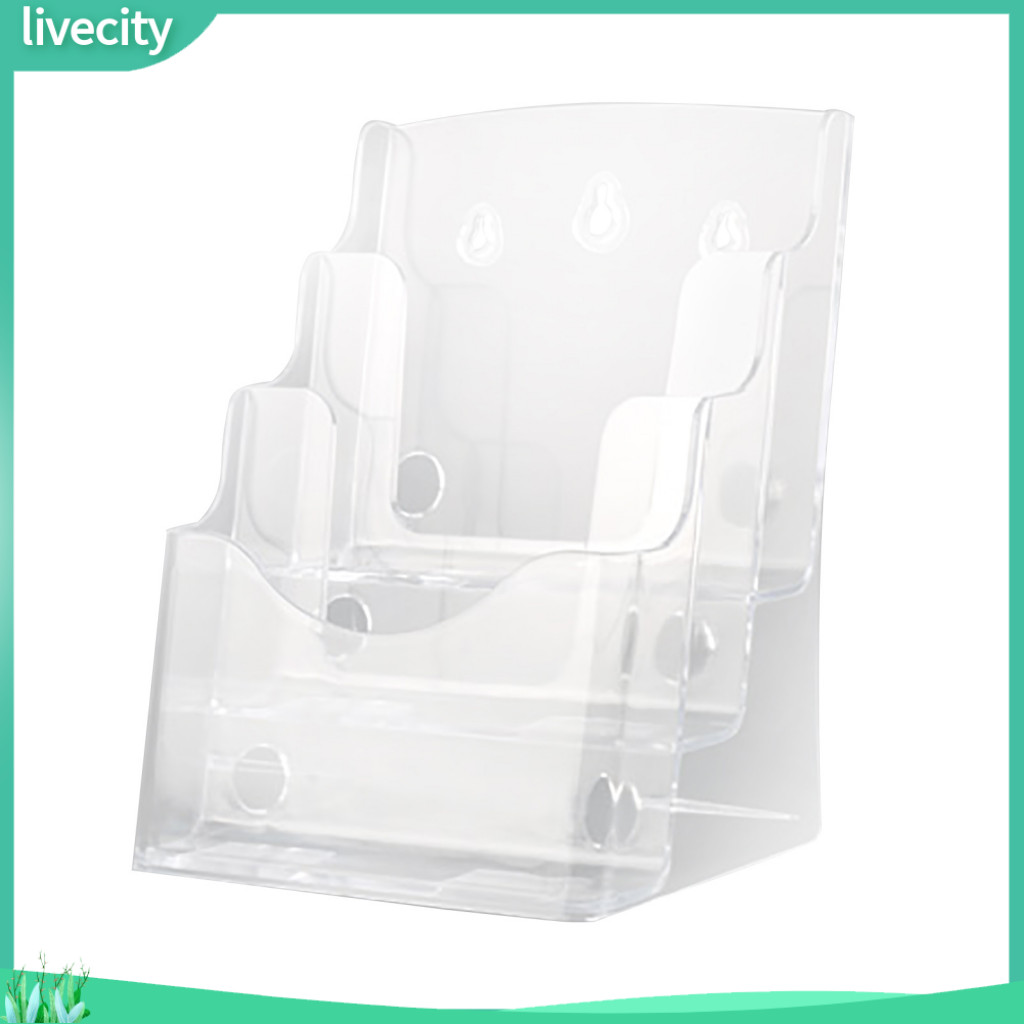 livecity| Wall Mounted Brochure Holder Acrylic A5 Document Rack 3-tier ...