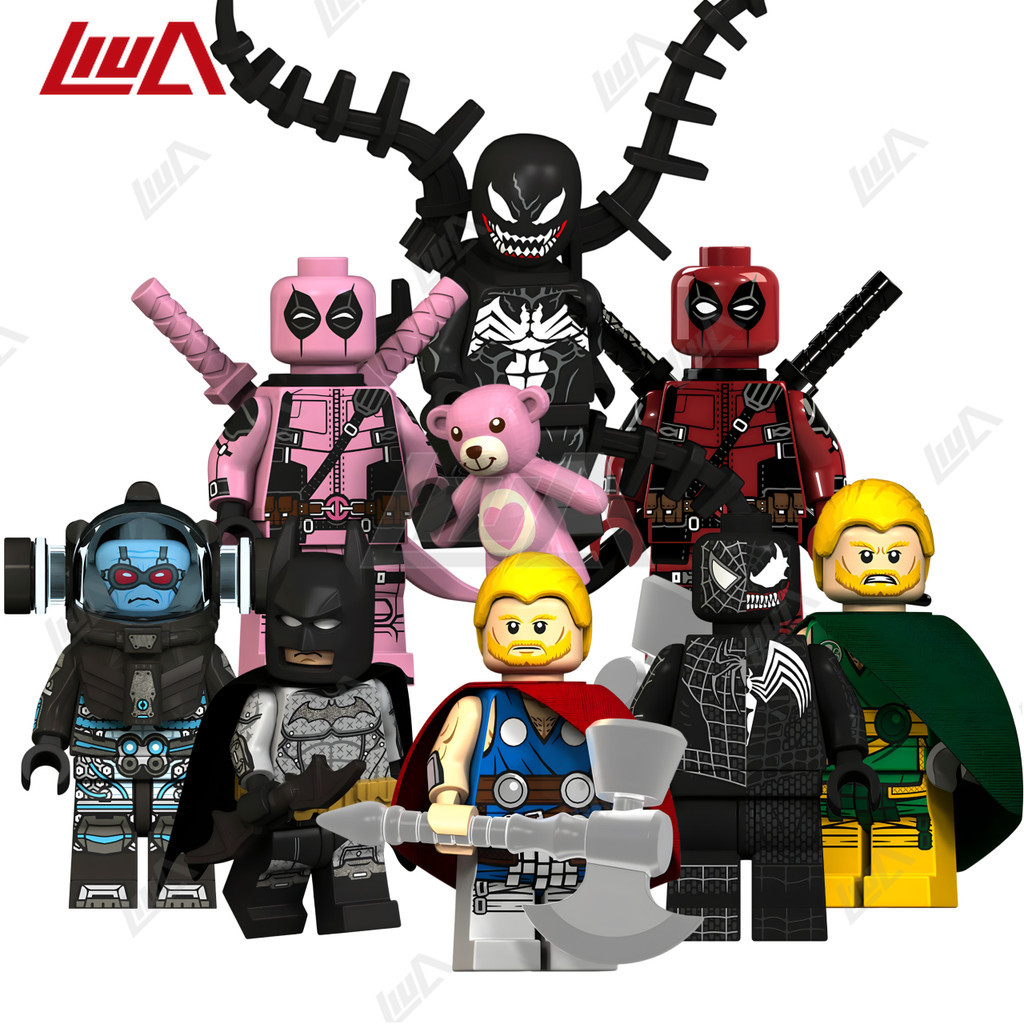 Pink Deadpool Minifigures Venom Batman Blocks Toys XP028-035 | Shopee ...